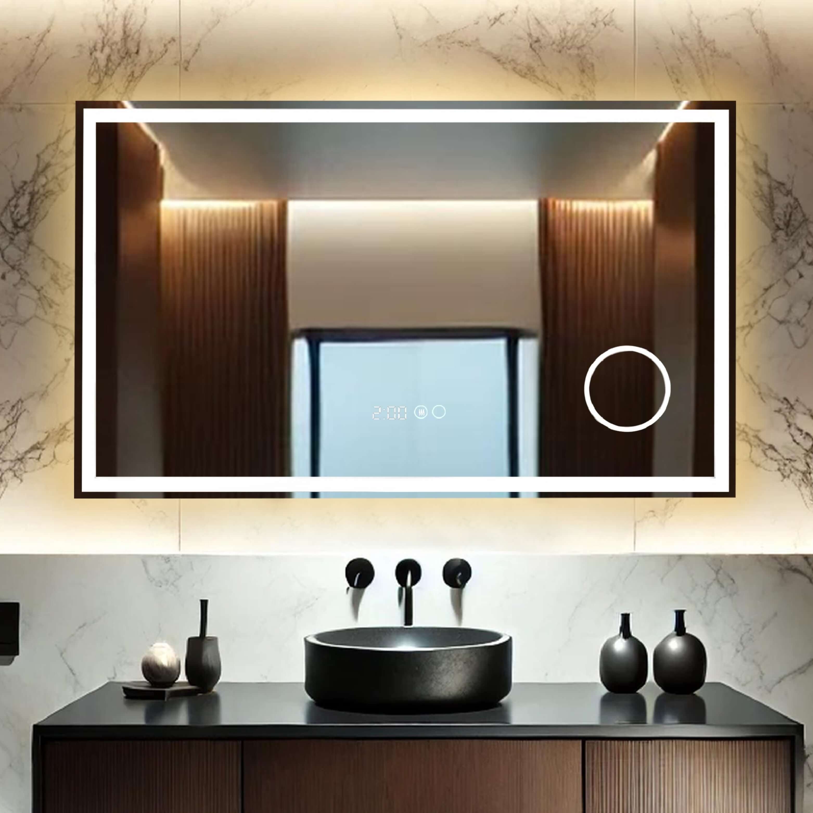 TronVG 100 CM - Bathroom Mirror with Lighting and Heating – Lumoire